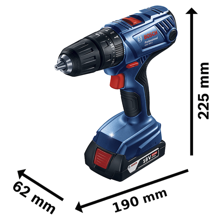 Taladro inalambrico 18V BOSCH GSB 180-LI + PERCUCION / BOSCH-8-B-1 ...