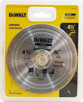 Disco de diamante 4 1/2" RIN Continuo DEWALT / DEWALT-Tabla-1 ...