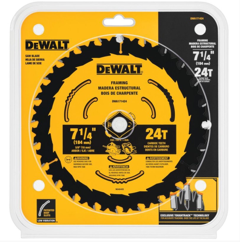 Disco Sierra Circular 7 1/4" 24D DEWALT / DEWALT-Tabla-1 ...